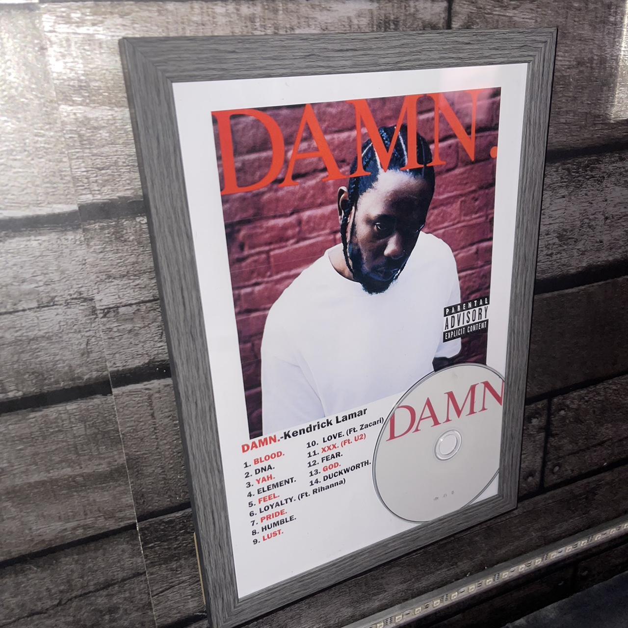 Kendrick Lamar -DAMN album poster with cd and frame... - Depop