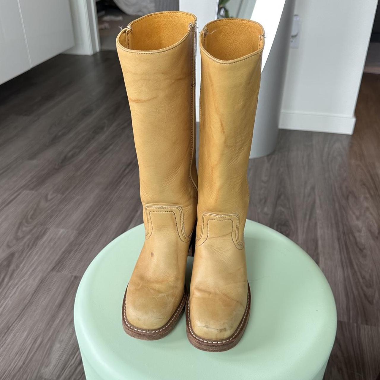 Banana Campus Frye Boots Size 6 14L - Depop