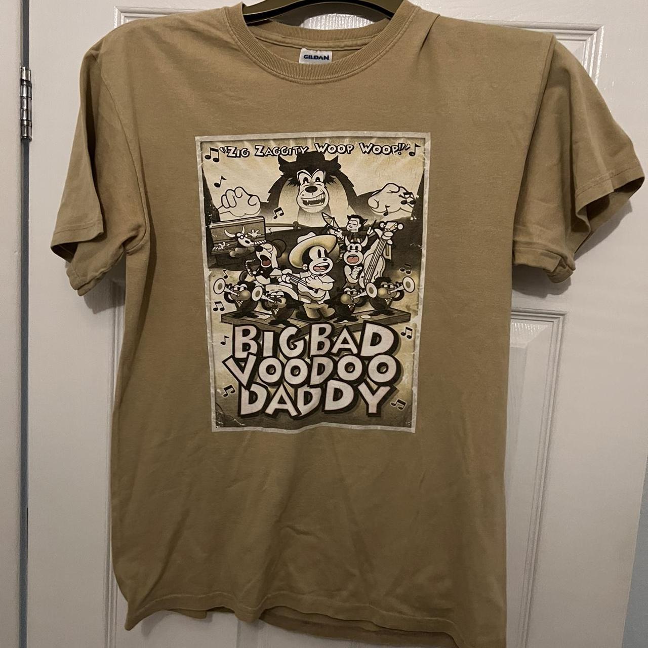 Big Bad Voodoo Daddy T Shirt Medium Brown Cartoon - Depop