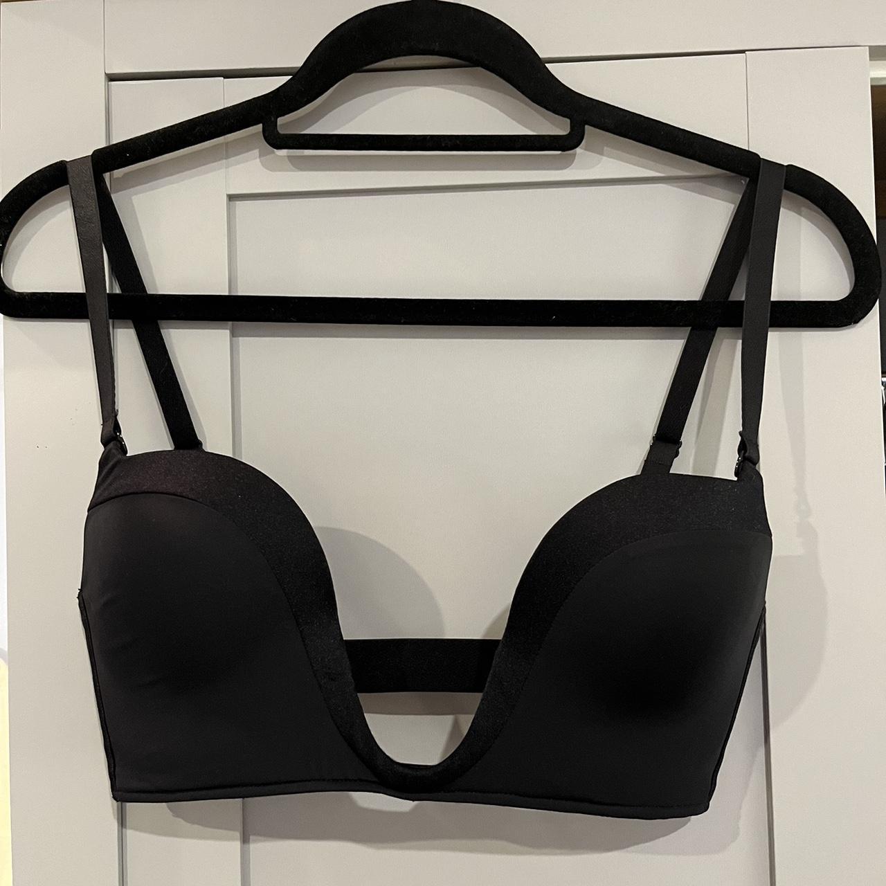 Wonderbra Black Low Cut Plunge Push Up Bra 32b Depop