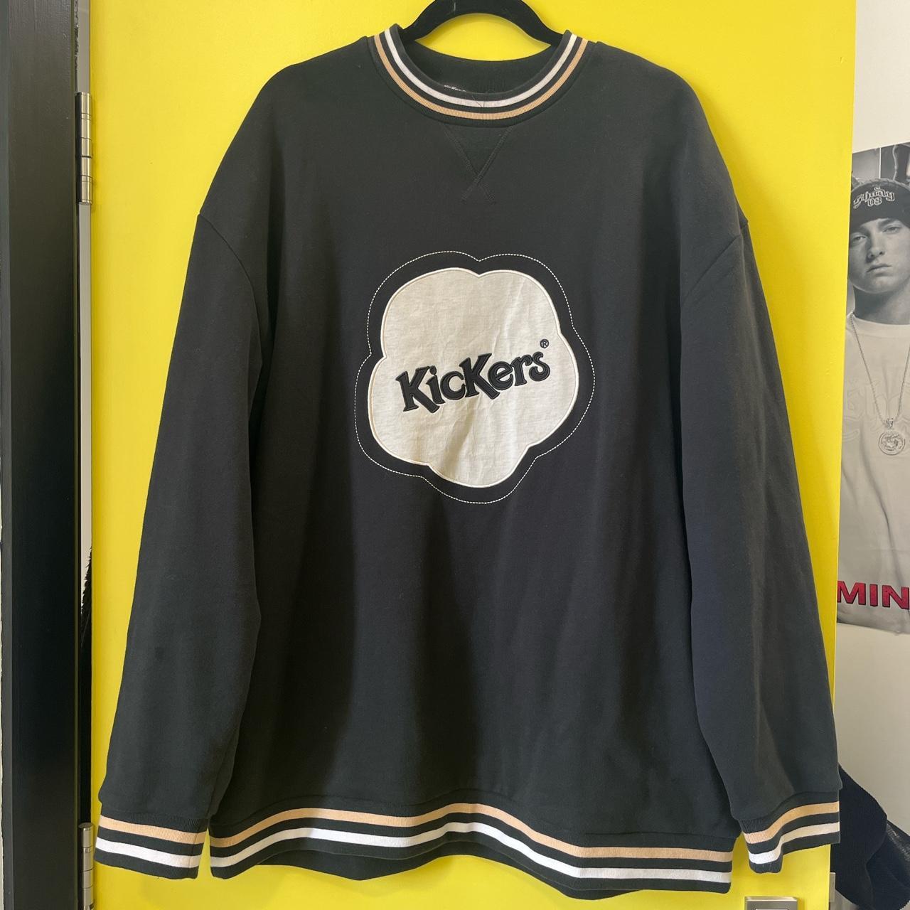 Kickers Women's Black and White Sweatshirt | Depop