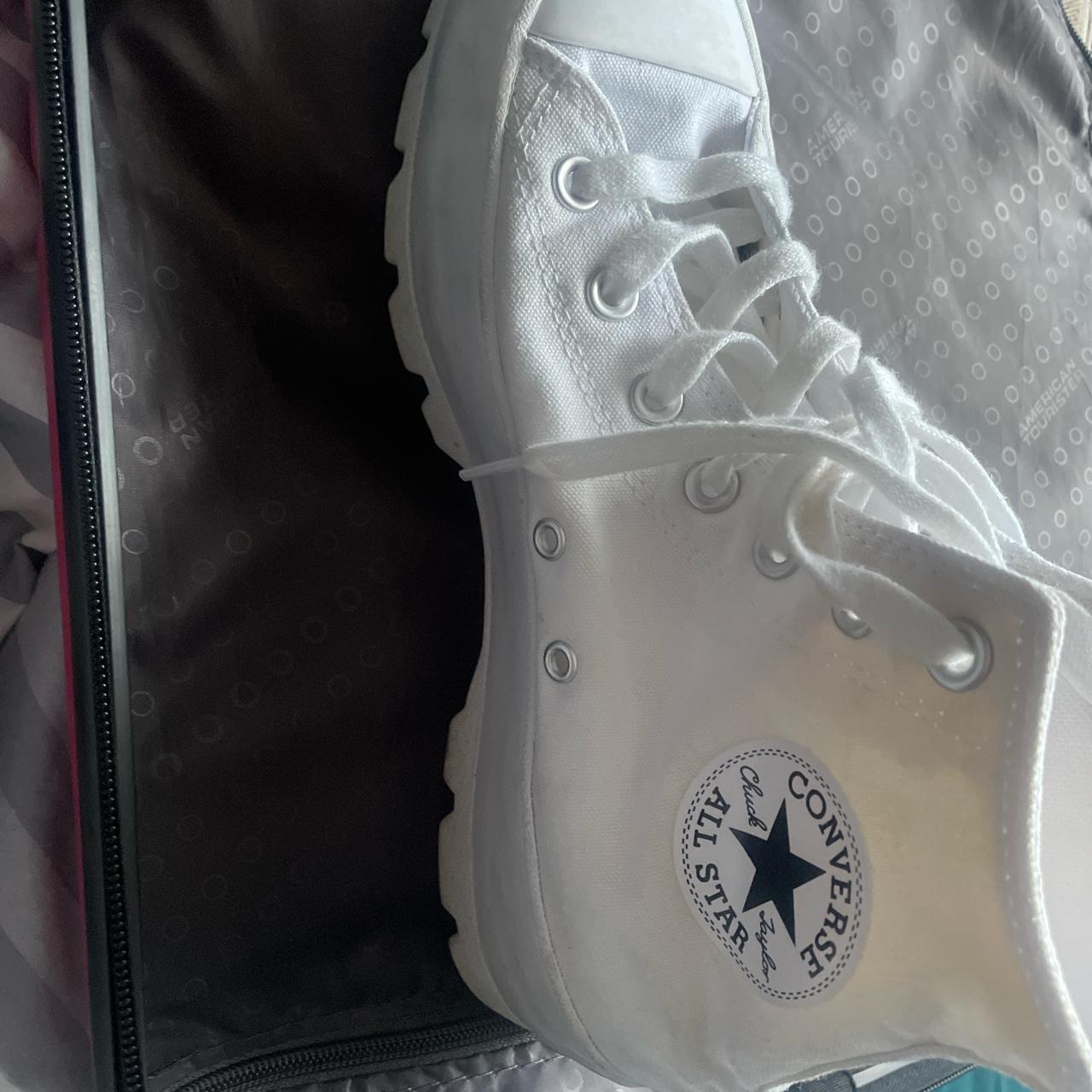 Platform converses worn twice, few stains. - Depop