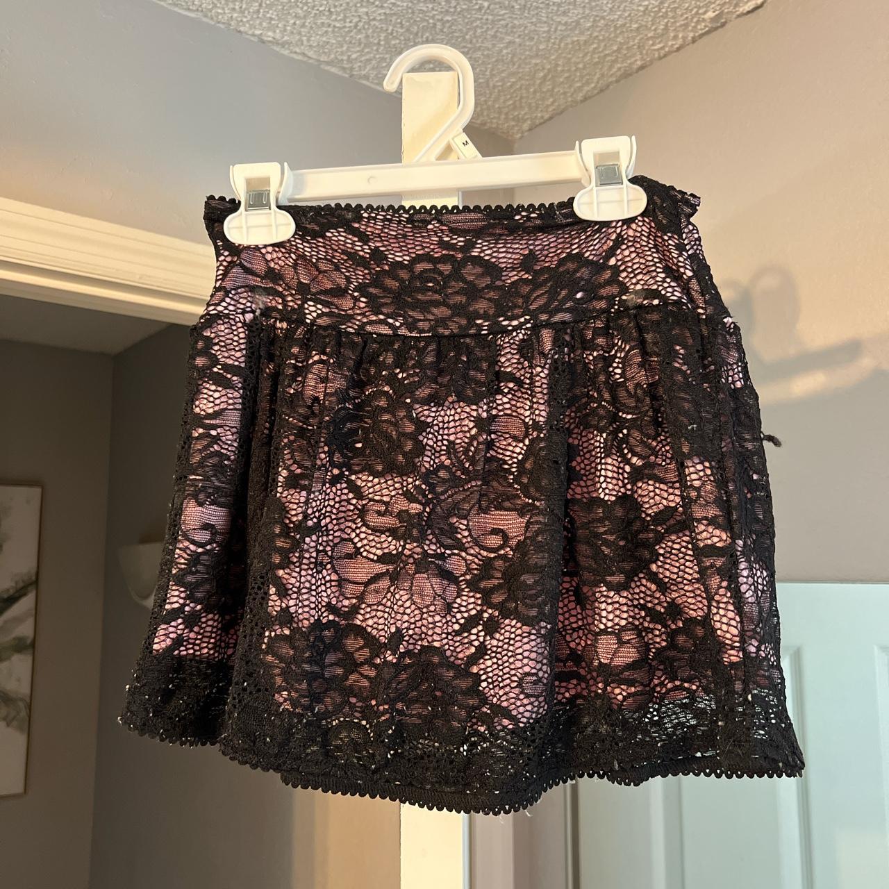 Sugar Thrillz Blackandpink Lace Mini Skirt Size Xs Depop