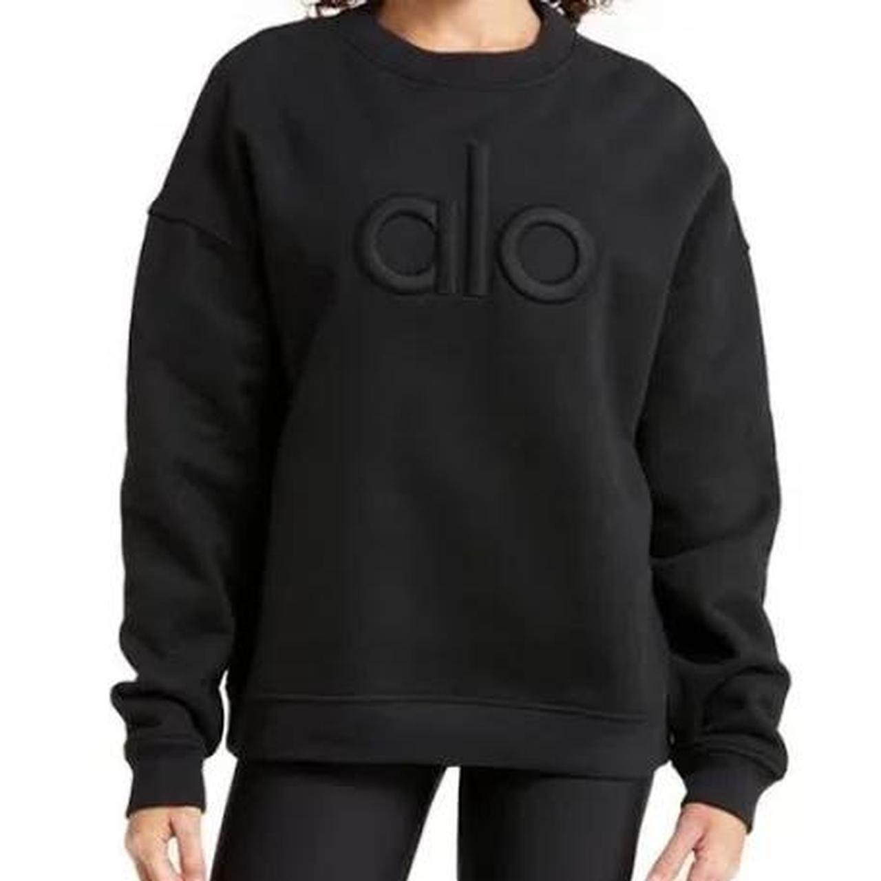 Alo Yoga Renown Emblem Sweatshirt in Black Size... - Depop