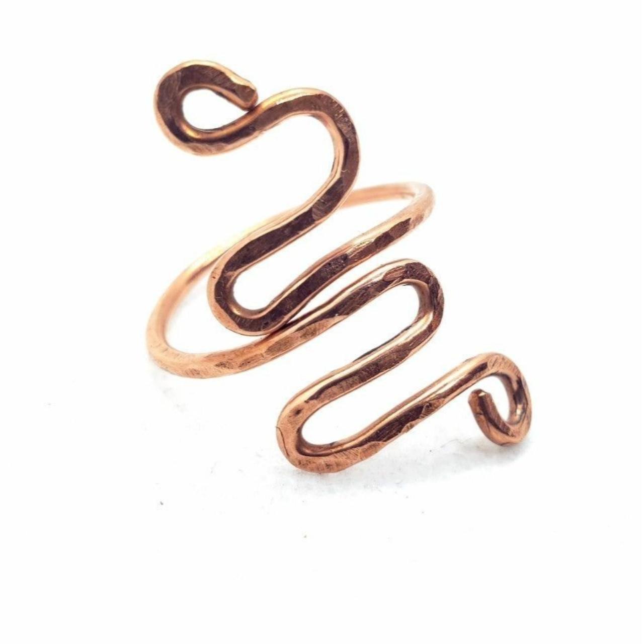 Handmade copper wire work ring. Ring crafted from... - Depop