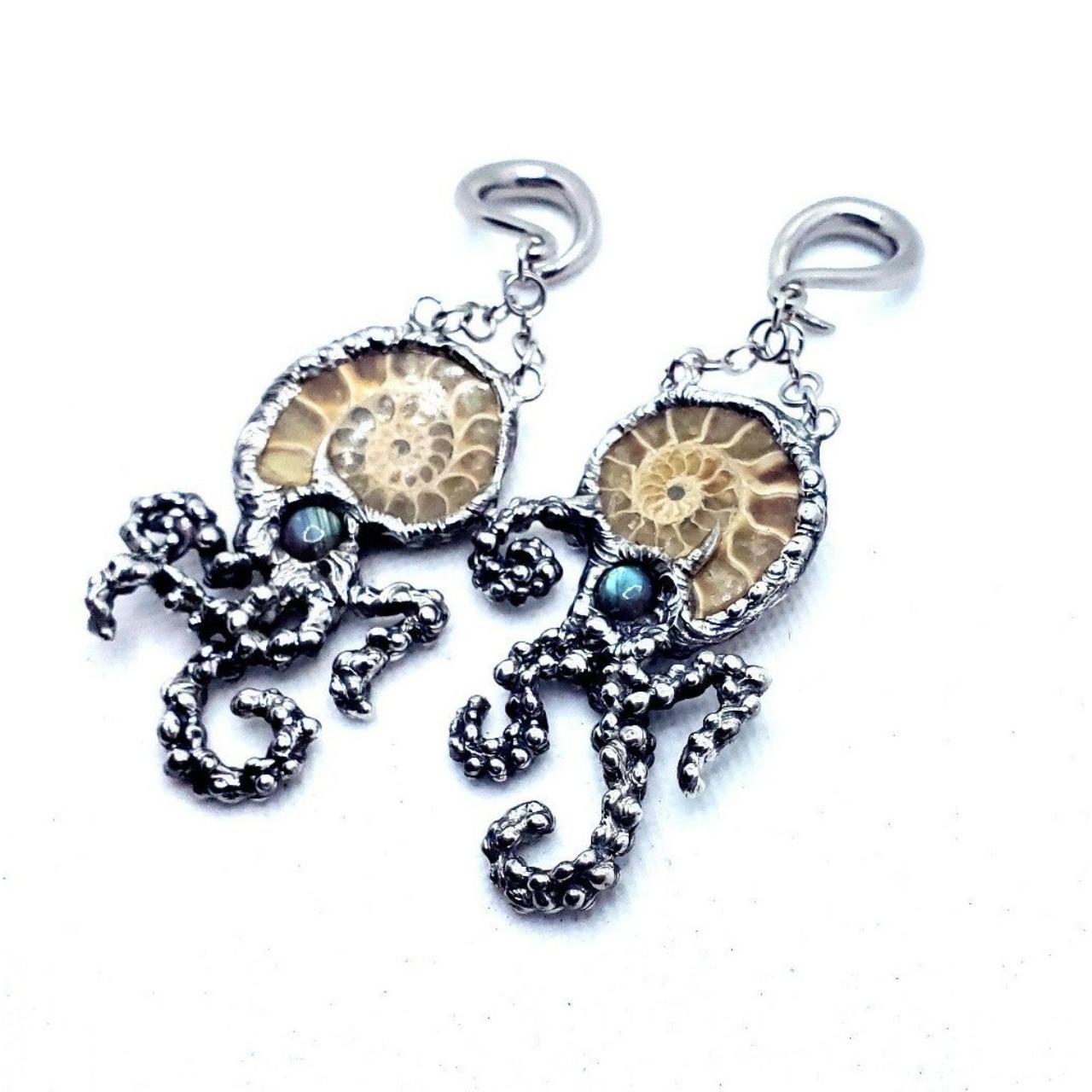 A cute handmade pair of Ammonite Fossil &... - Depop