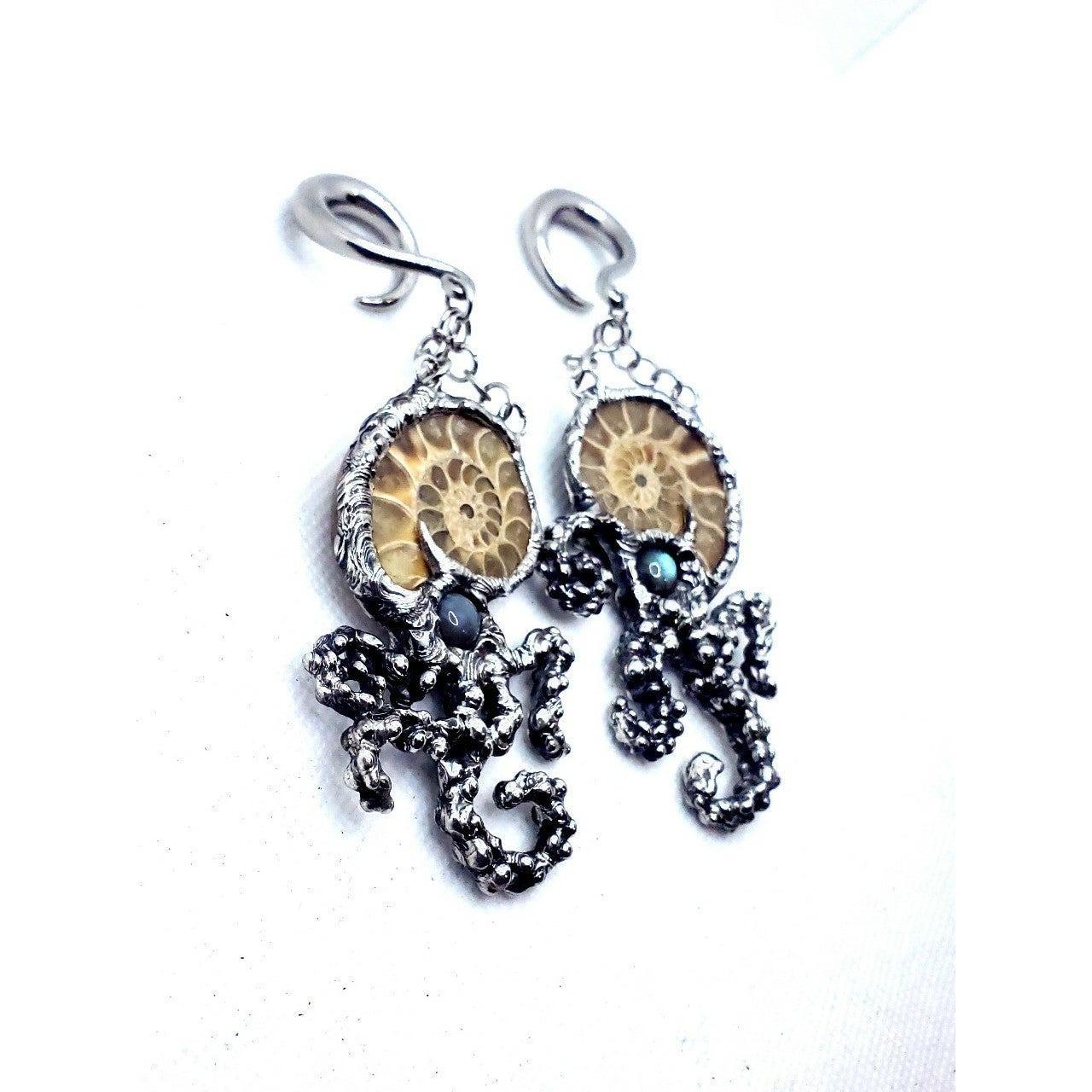 A cute handmade pair of Ammonite Fossil &... - Depop