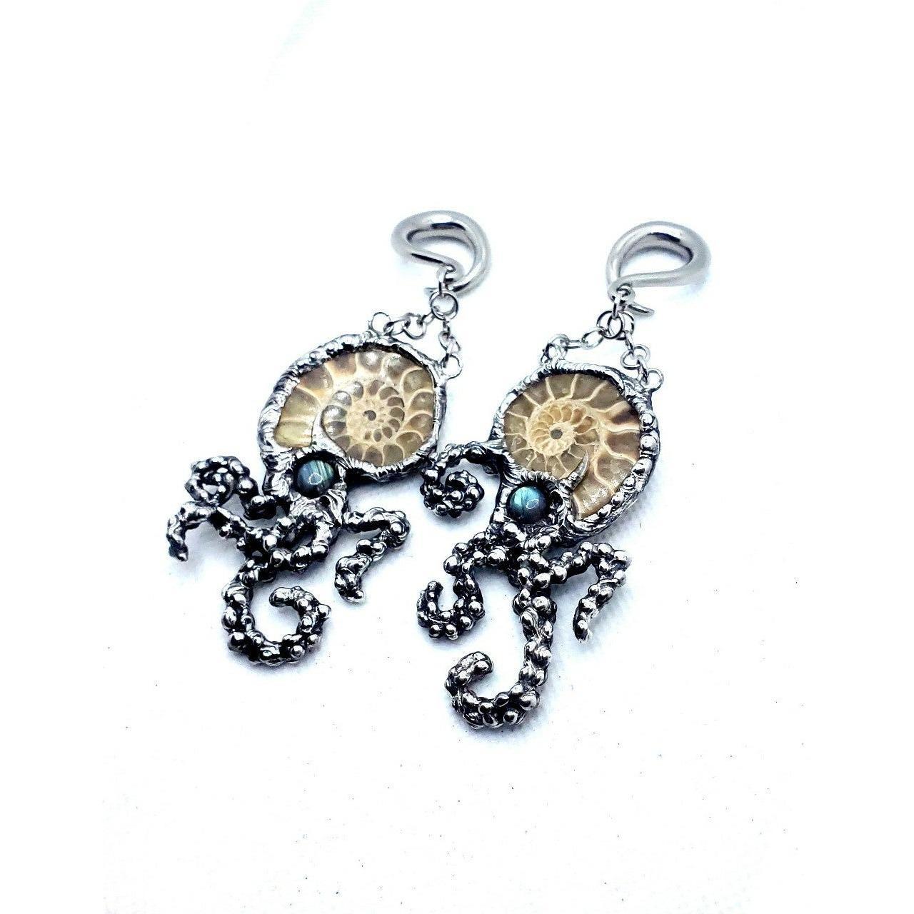 A cute handmade pair of Ammonite Fossil &... - Depop