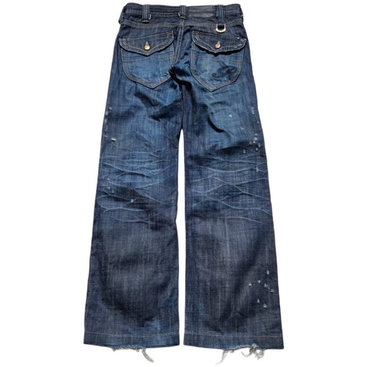 Rare 00s Japanese label ROEN jeans distressed denim... | Depop