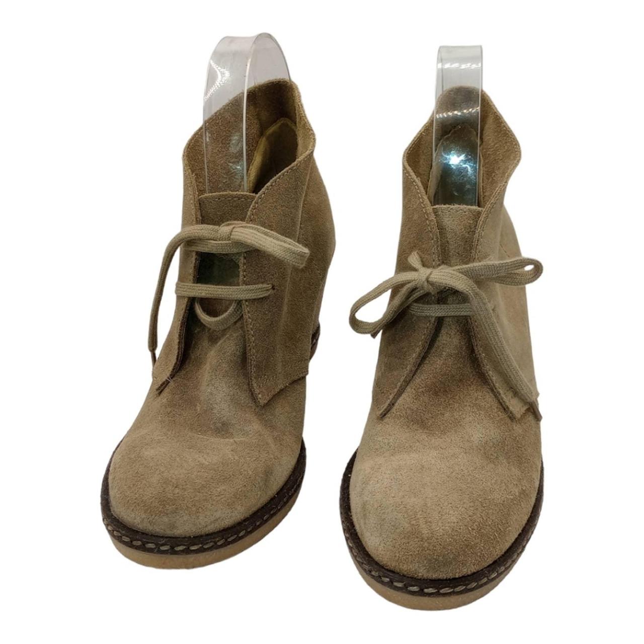 J. Crew MacAlister Wedge Boot Tan Beige Suede Lace... - Depop