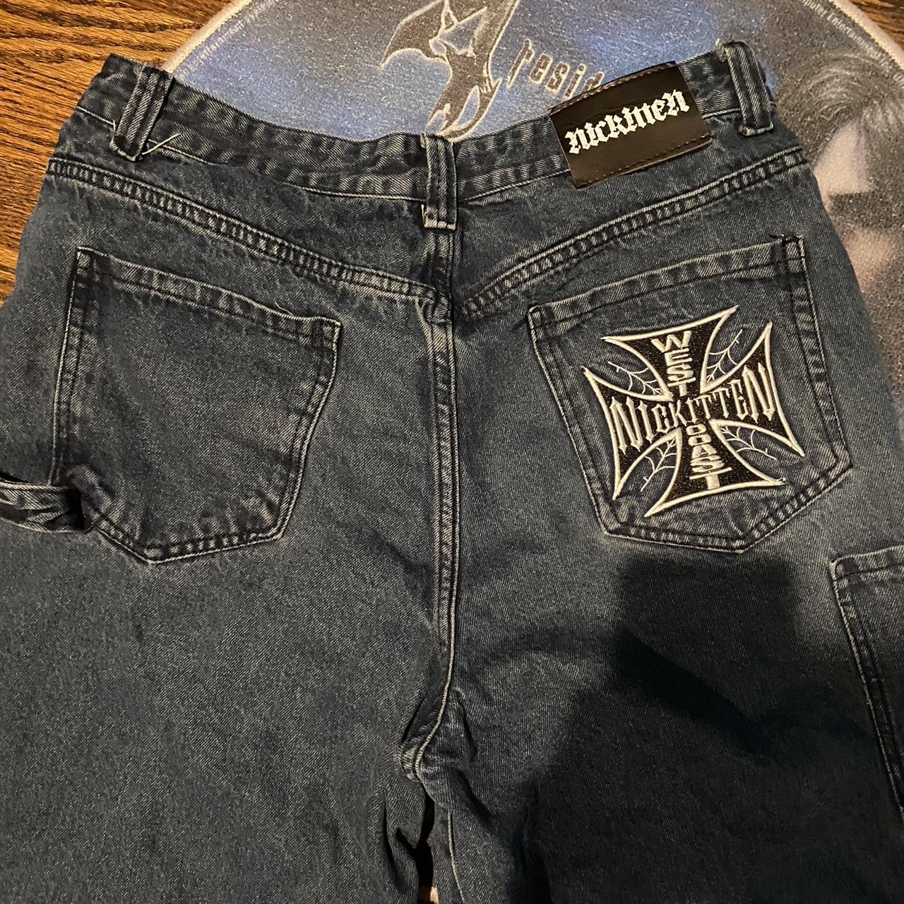 Baggy ass jeans Nickitten Jeans Size 34 12.5 inch... - Depop