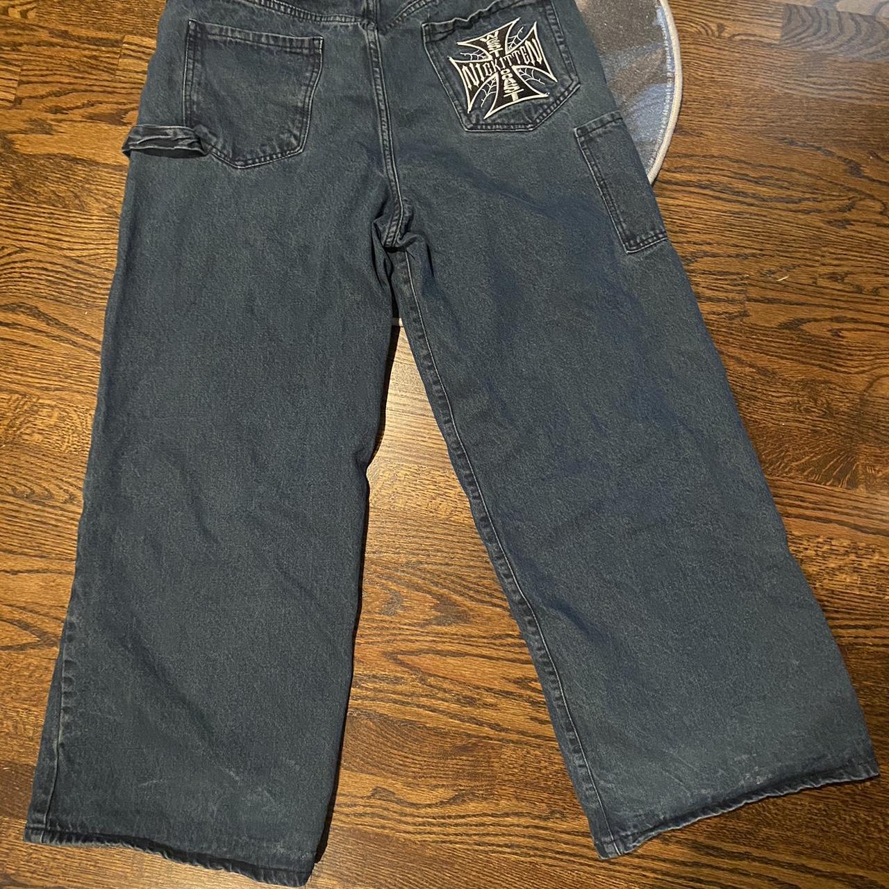 Baggy ass jeans Nickitten Jeans Size 34 12.5 inch... - Depop