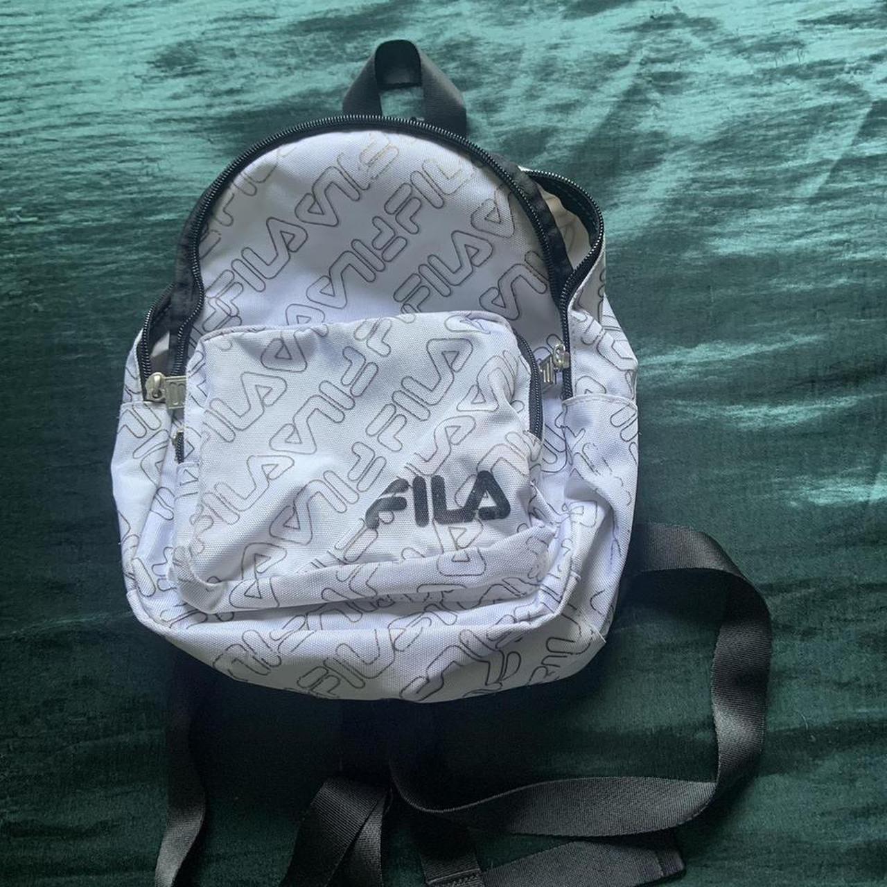 Fila mini backpack with pouch 🤍 -some flaws, kind of... - Depop