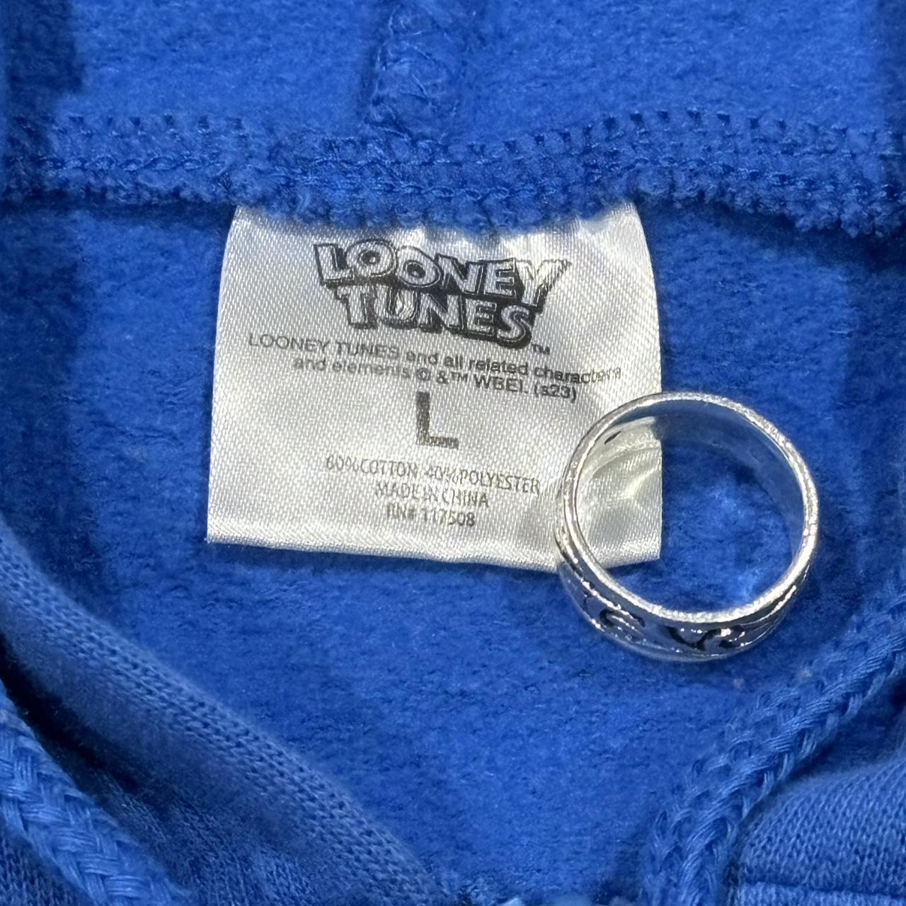 Vintage Blue Looney Tunes Road Runner Zip-Up Hoodie.... | Depop