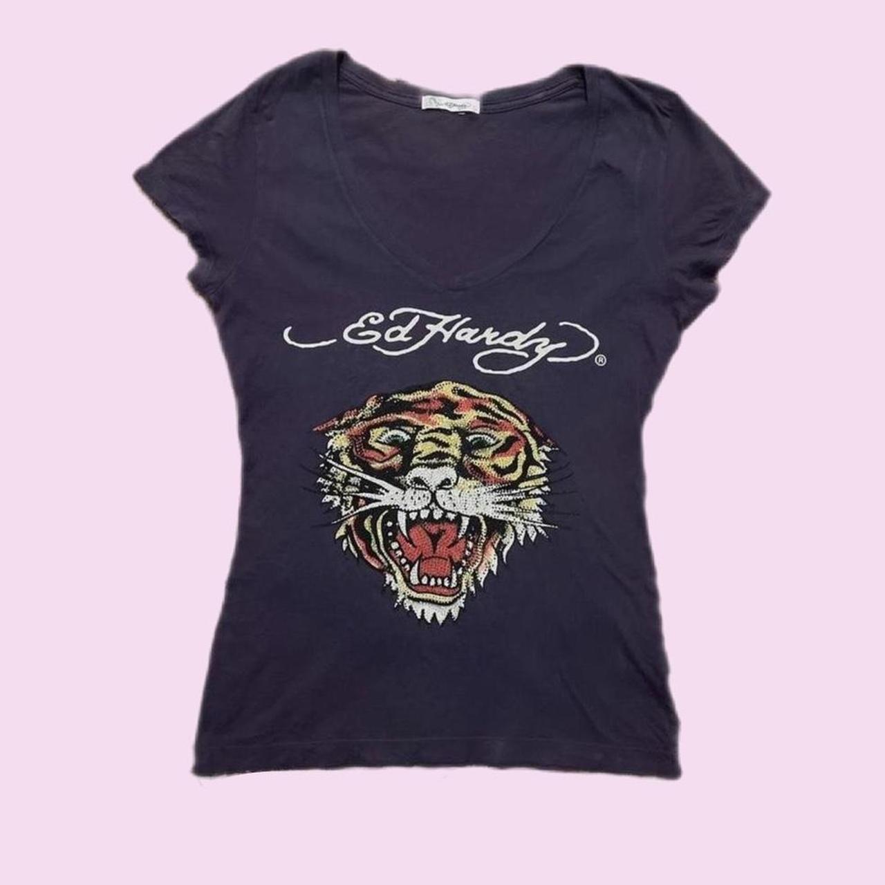 Ed hardy tee ♡ - plain back - tag says large but it... | Depop