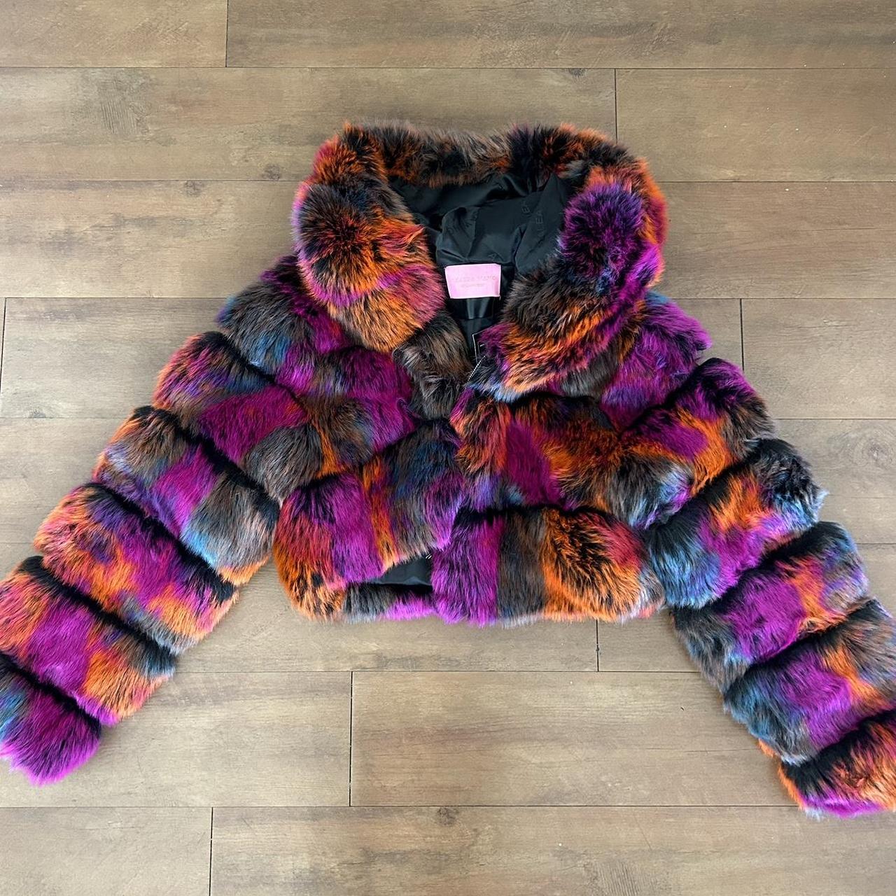 Azalea Wang faux fur jacket Bought from AKIRA New,... - Depop