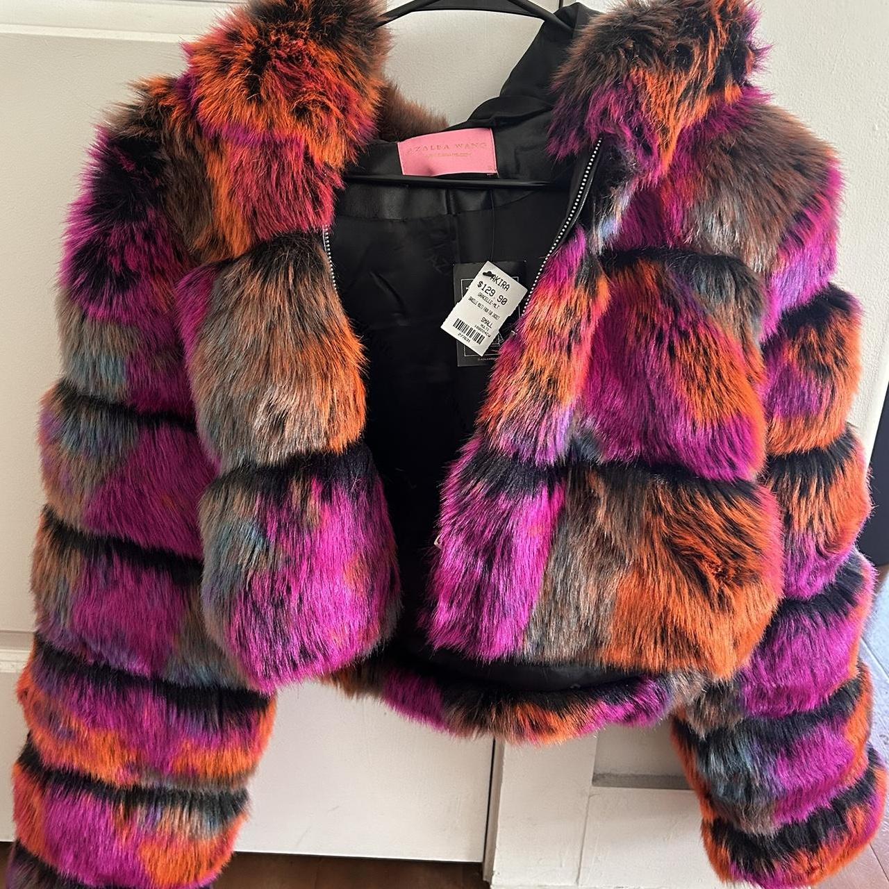 Azalea Wang faux fur jacket Bought from AKIRA New,... - Depop