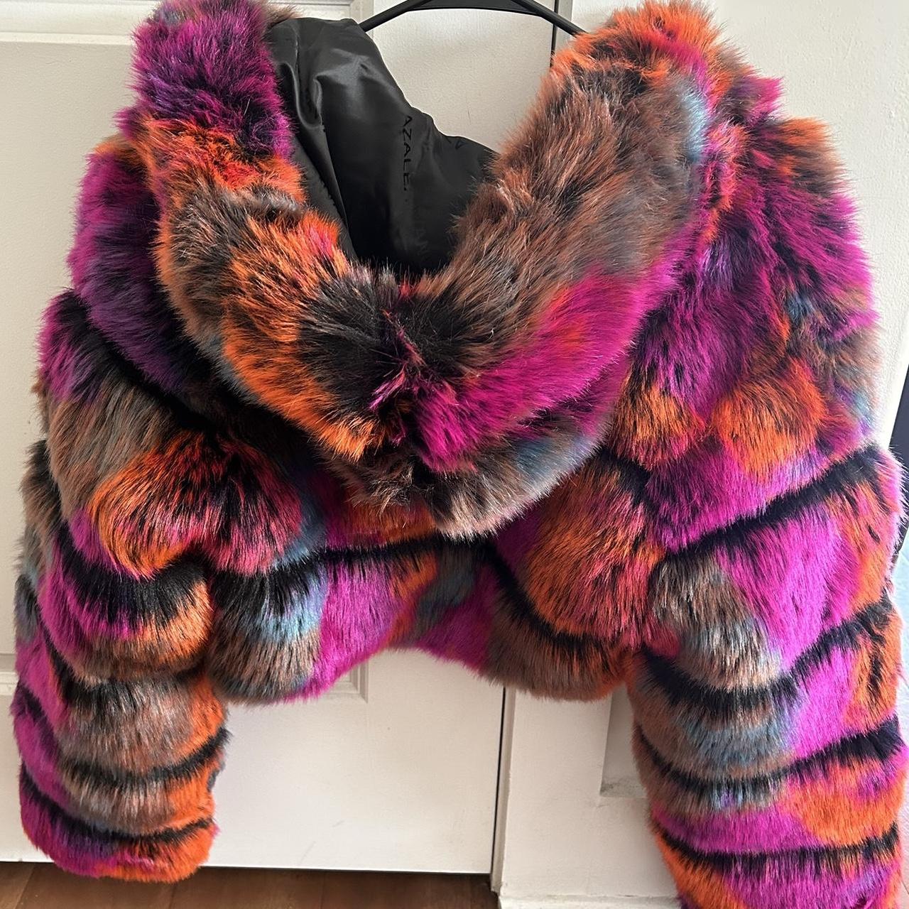 Azalea Wang faux fur jacket Bought from AKIRA New,... - Depop