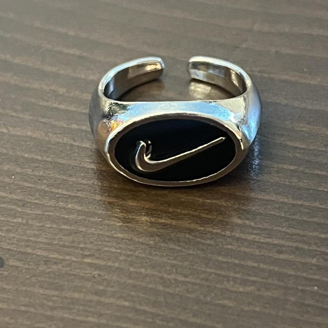 Brand New Silver Nike Ring One Size - Depop