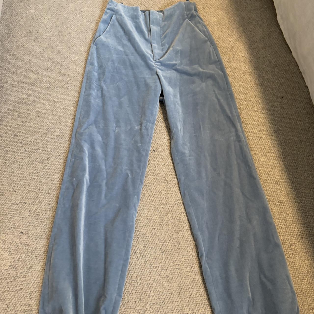 Scanlan Theodore blue velvet pants Size 8 Worn... | Depop