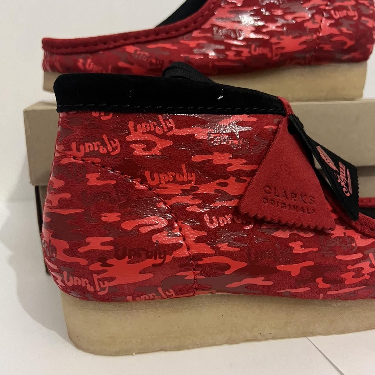 CLARKS Original Popcaan Collab Red Black Camouflage... - Depop