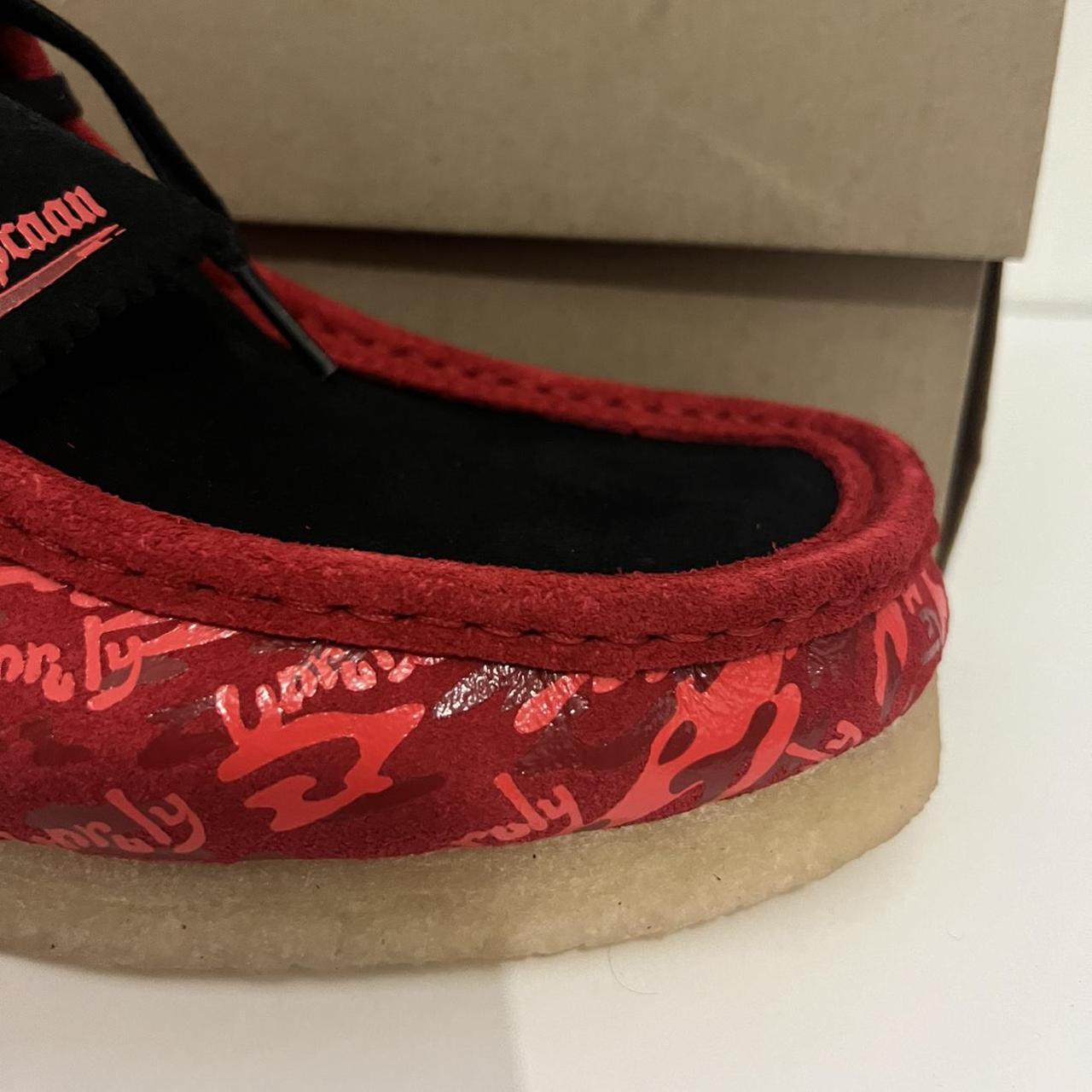 CLARKS Original Popcaan Collab Red Black Camouflage... - Depop