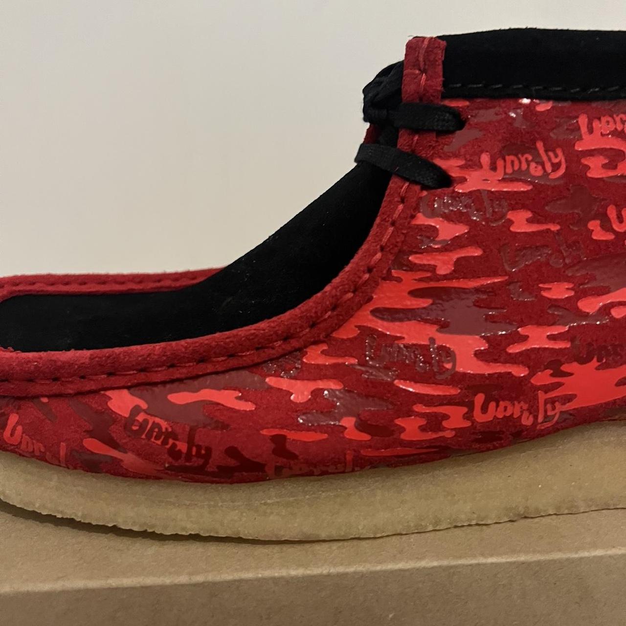 CLARKS Original Popcaan Collab Red Black Camouflage... - Depop