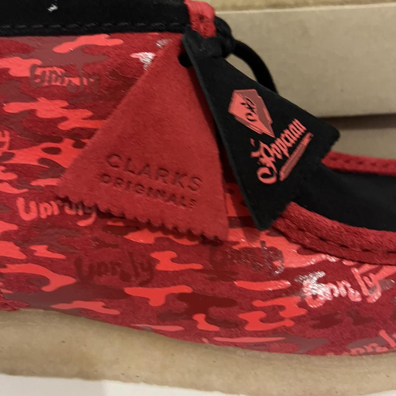 CLARKS Original Popcaan Collab Red Black Camouflage... - Depop