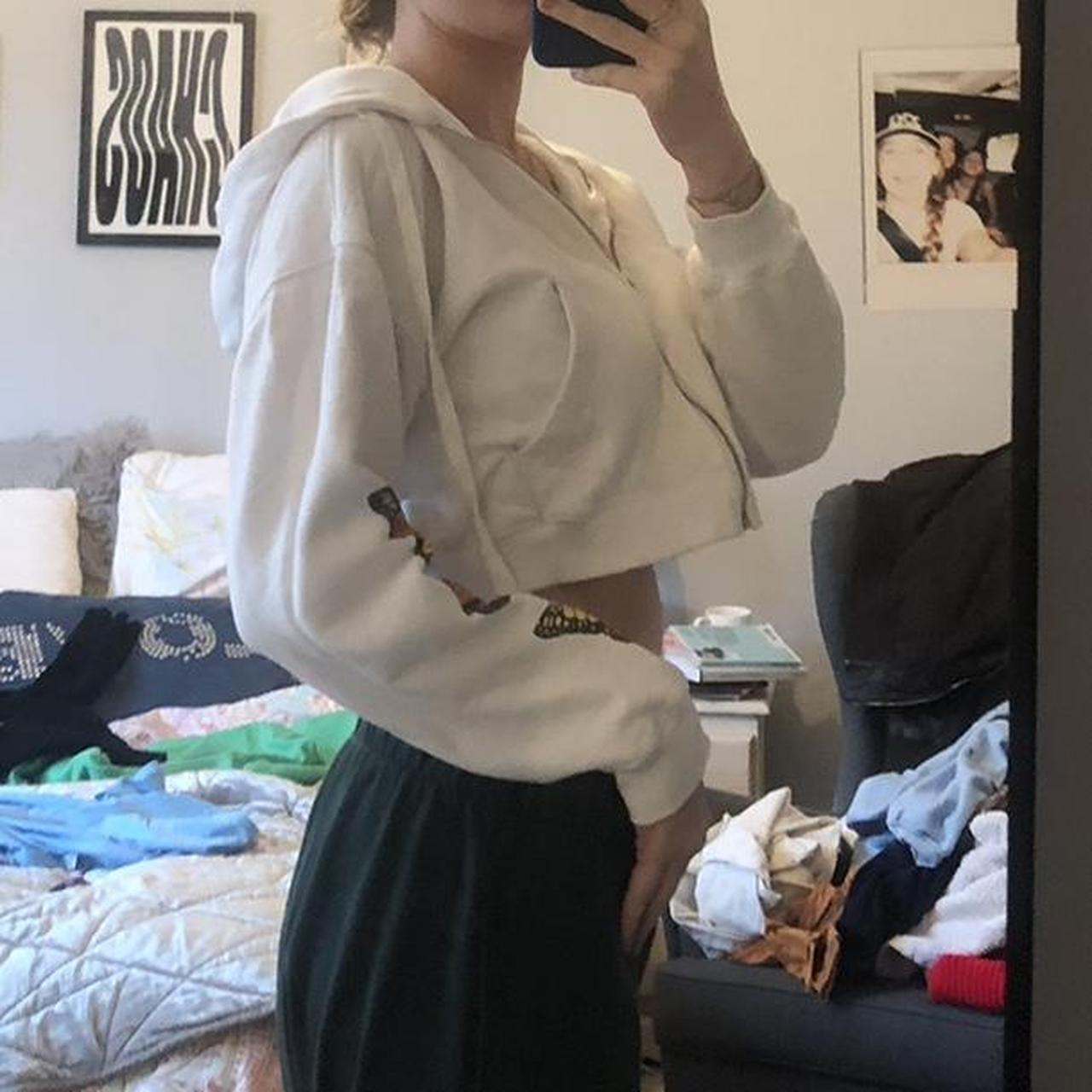 THE KRIPT zip hoodie White monarch butterfly print... - Depop