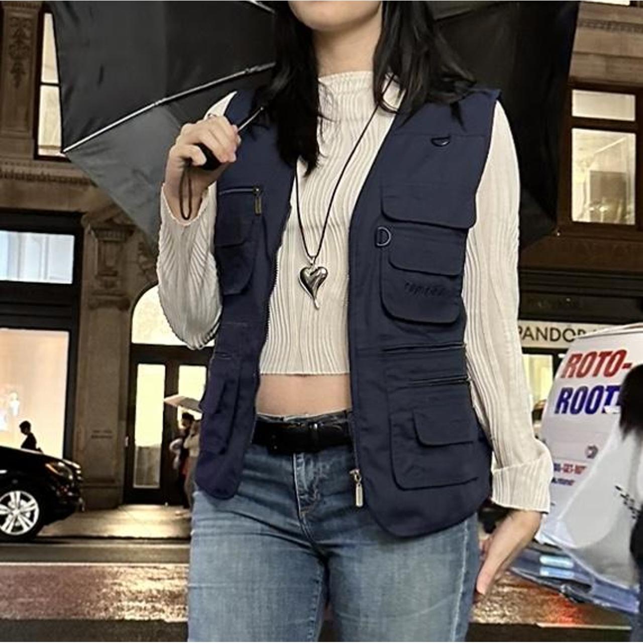 insane vintage cargo vest !! worn once but can be... - Depop