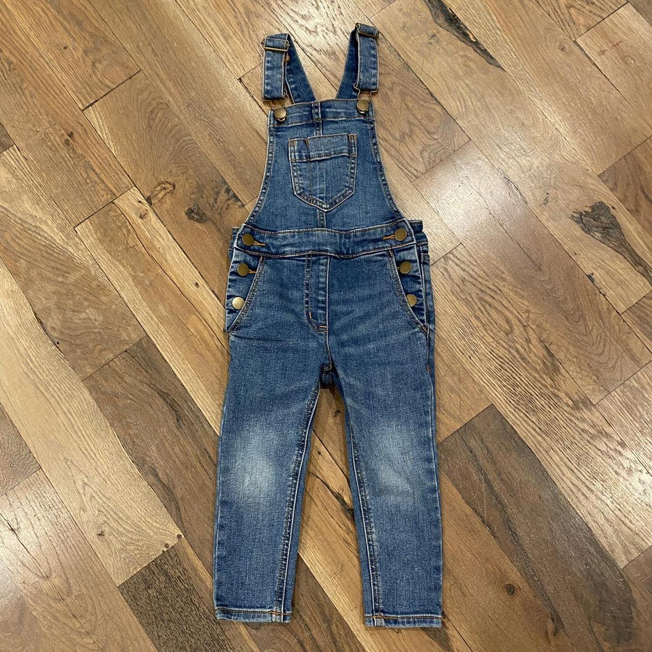 Crewcuts Girls Stretch Denim Blue Overalls Size 3... - Depop