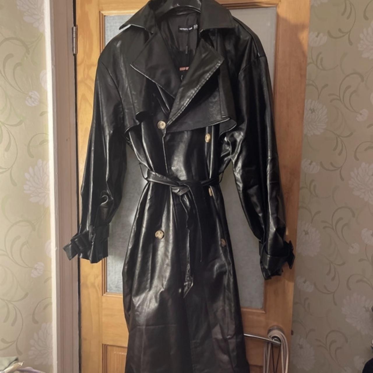 Plt leather trench coat size 10 Never worn Open to... - Depop