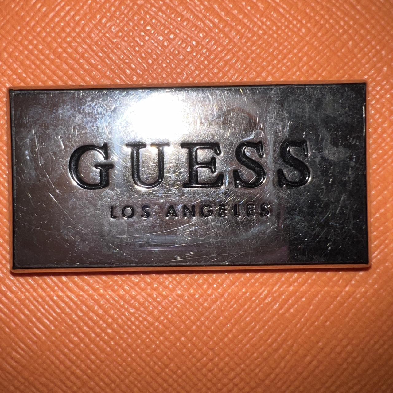 guess orange wallet minor signs of use so selling... - Depop