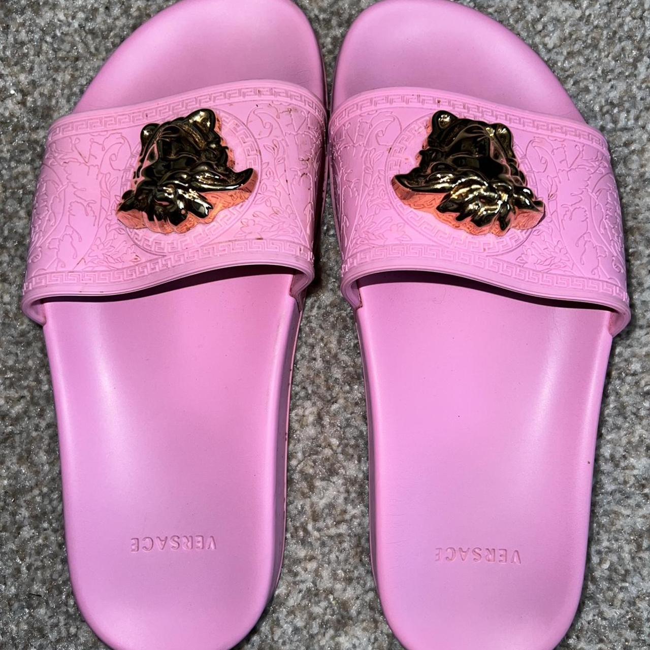Pink Versace Medusa Slides bought on Rodeo... | Depop