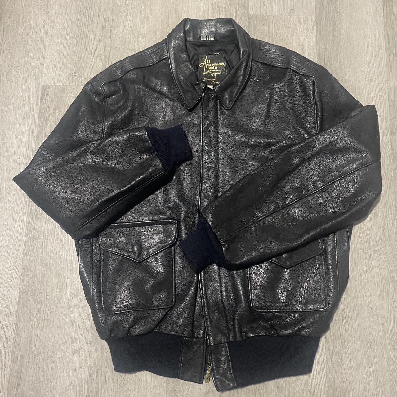 Vintage all American Made Perrone Leather Aviator... | Depop