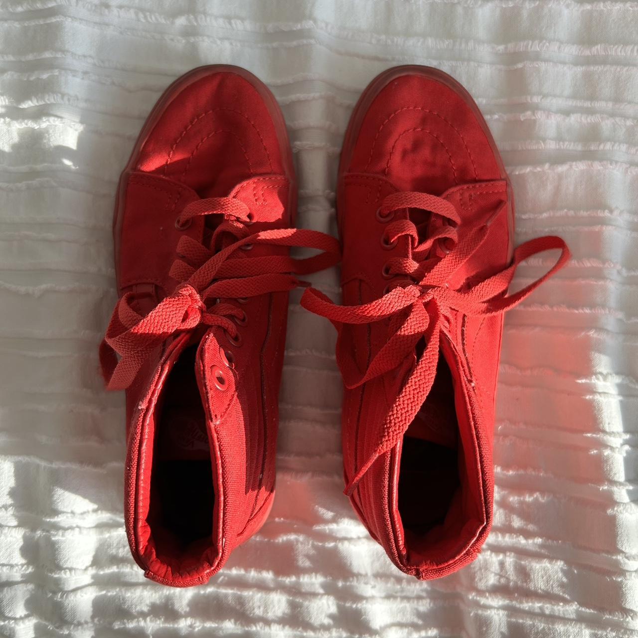Vans Sk8-Hi Shoes Full Red, worn a handful of times... - Depop
