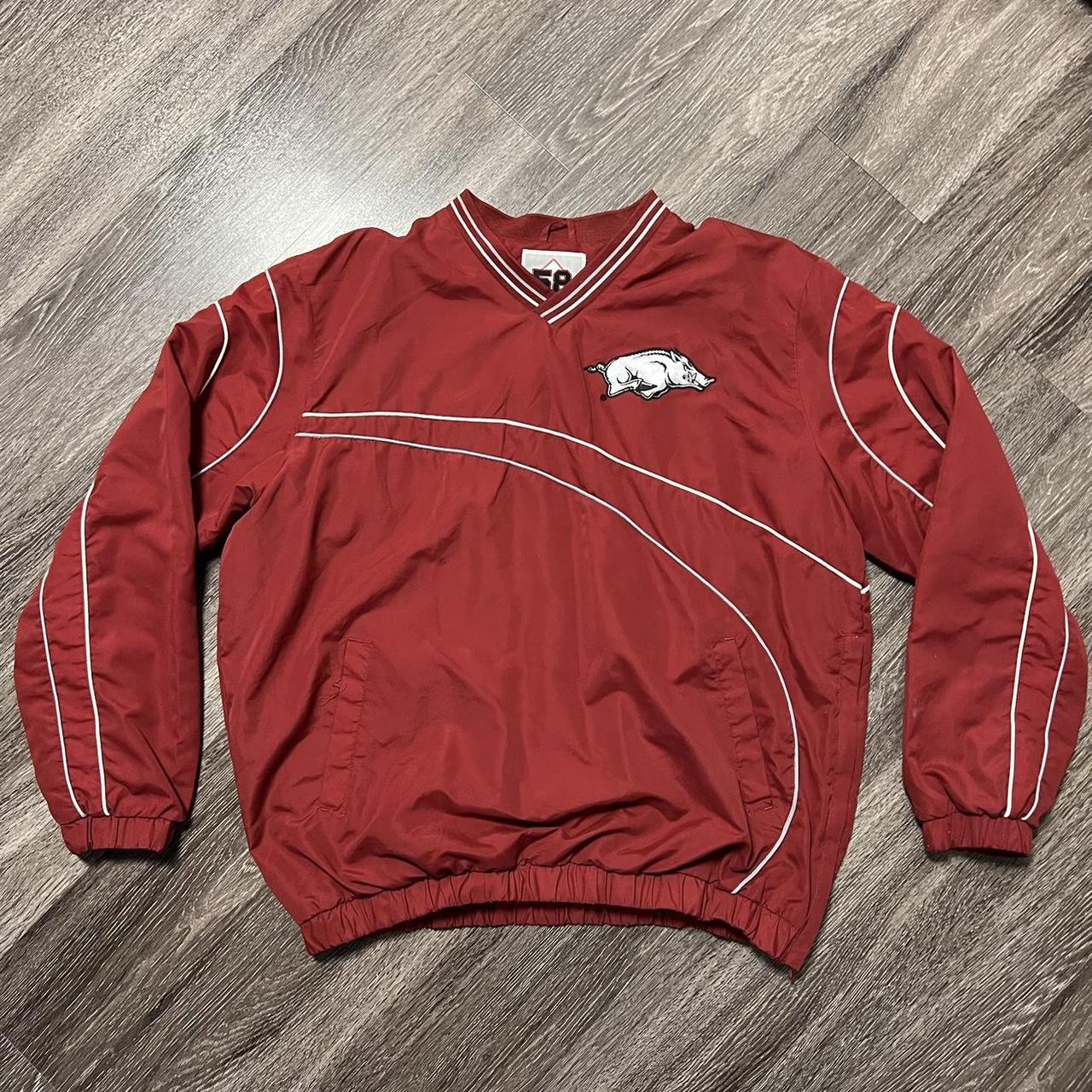 Vintage Arkansas Razorbacks pullover Vneck... - Depop