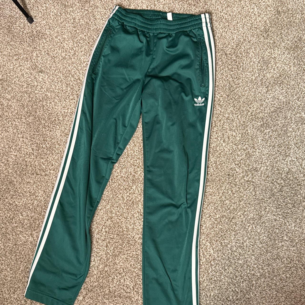 Straight Leg Green Adidas Track Pants Small | Depop