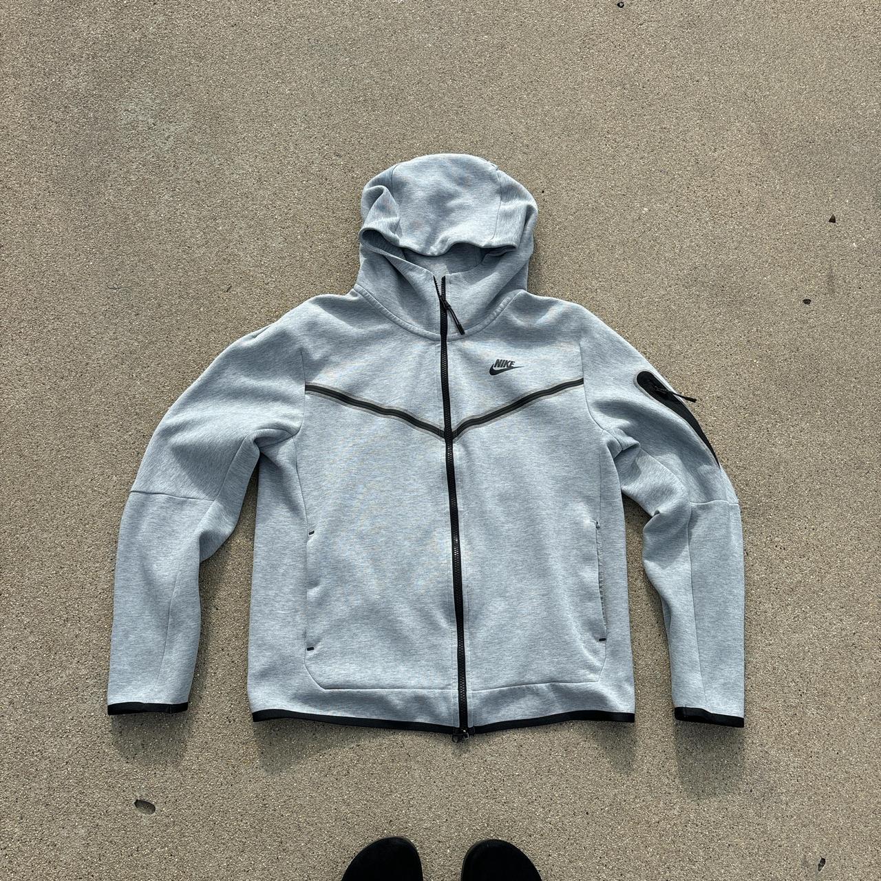 GREY NIKE TECH JACKET SIZE: M - Depop