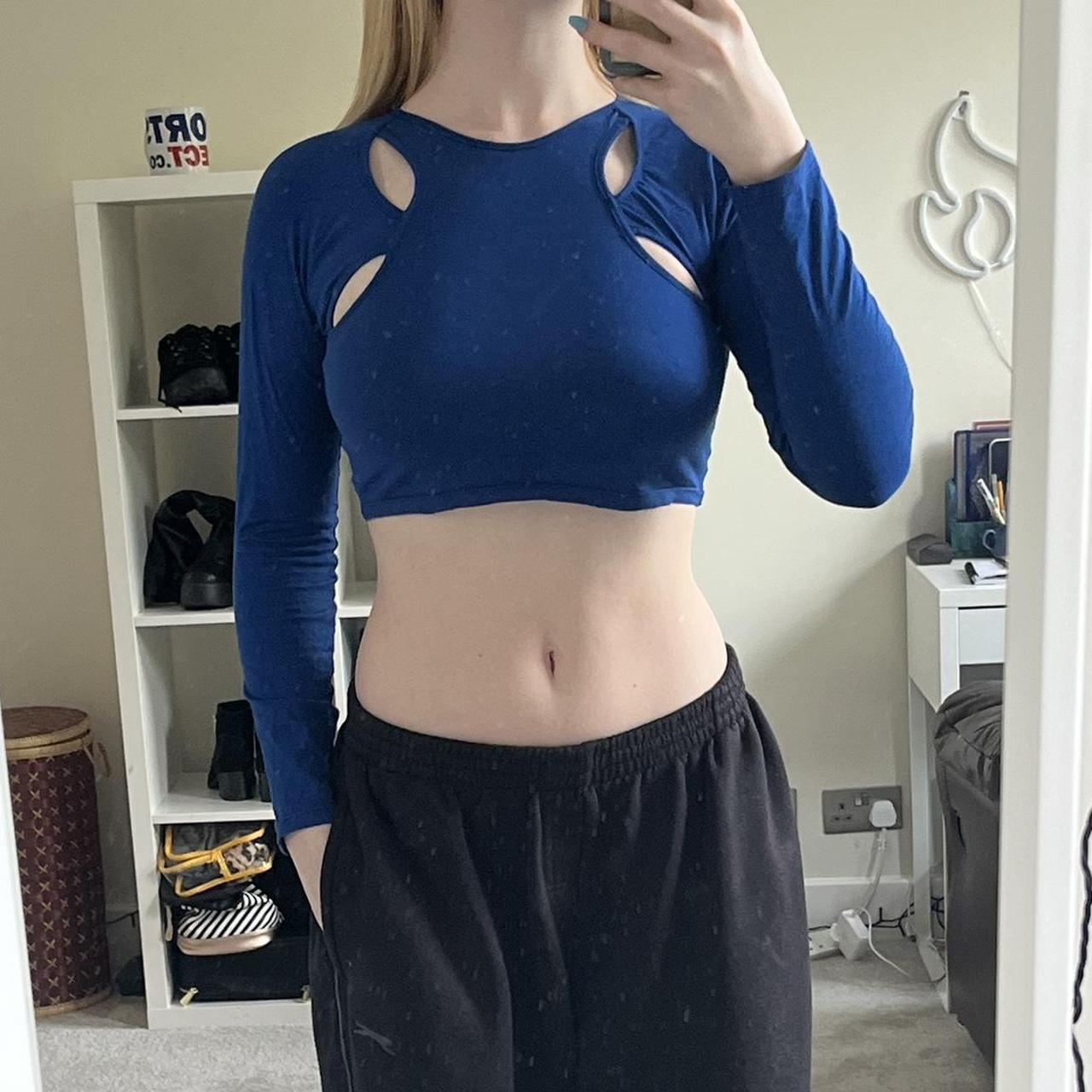 🖤 Dark blue Motel Rocks Cut-out top -Never been... - Depop