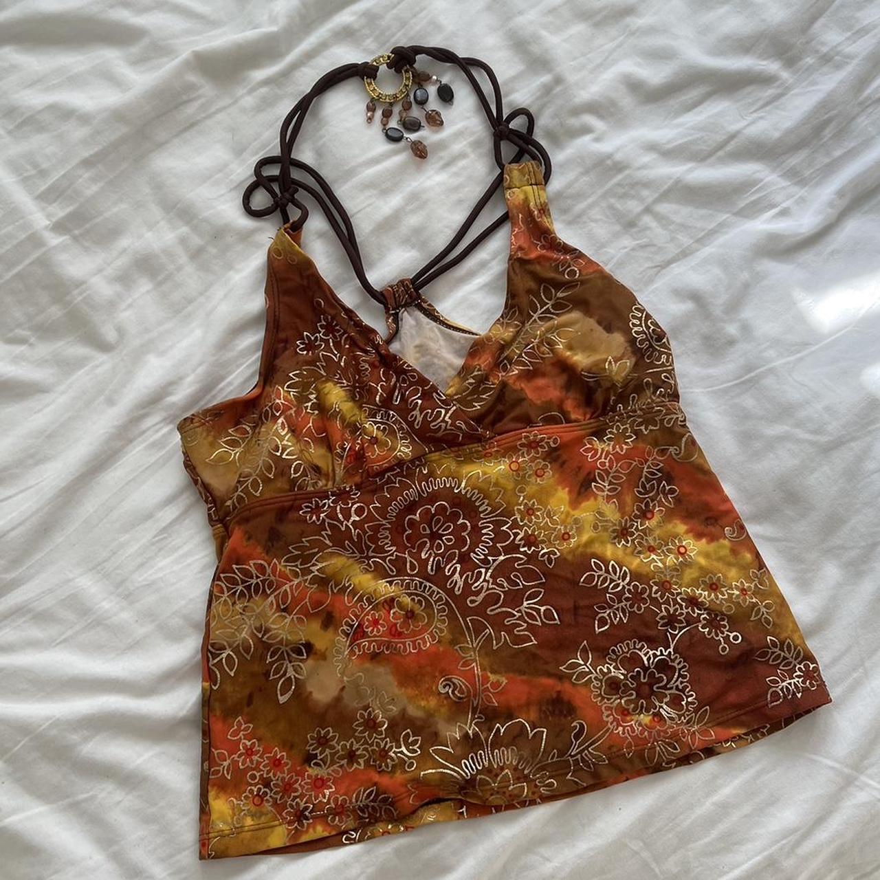 TANKINI HIPPIE COCONUT GIRL SUMMER TANK Y2K SIZE... - Depop