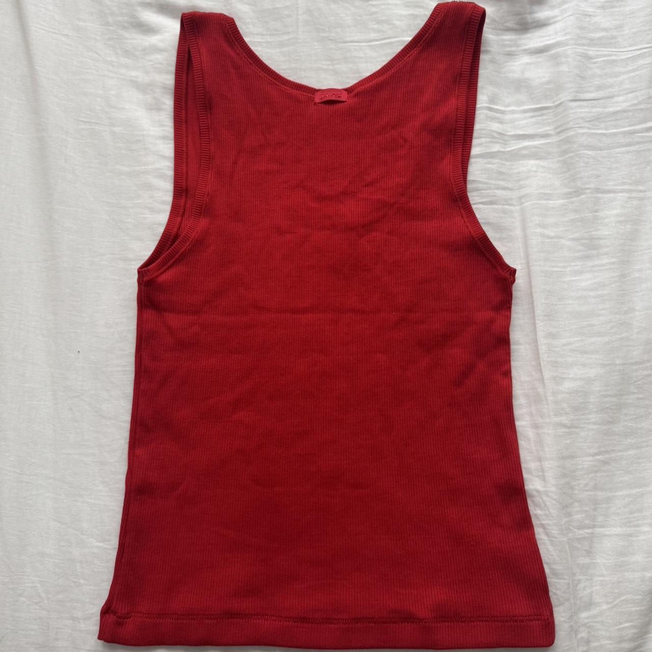SKIMS RED RIBBED TANK Size XL Never worn #skims #tank | Depop