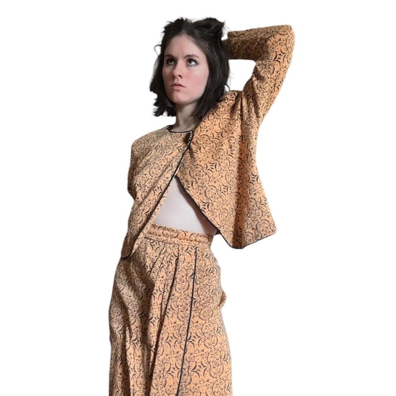 Vintage sherbet filigree two piece suit! Pale... - Depop