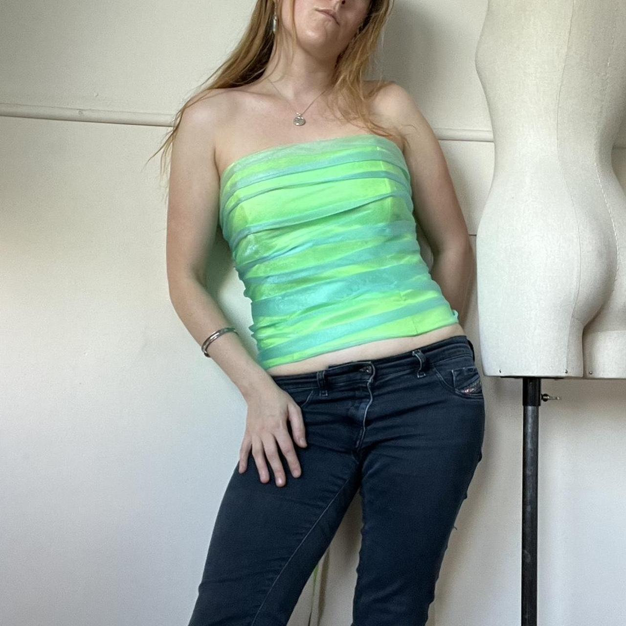 Super cute lace up organza corset in the most... - Depop