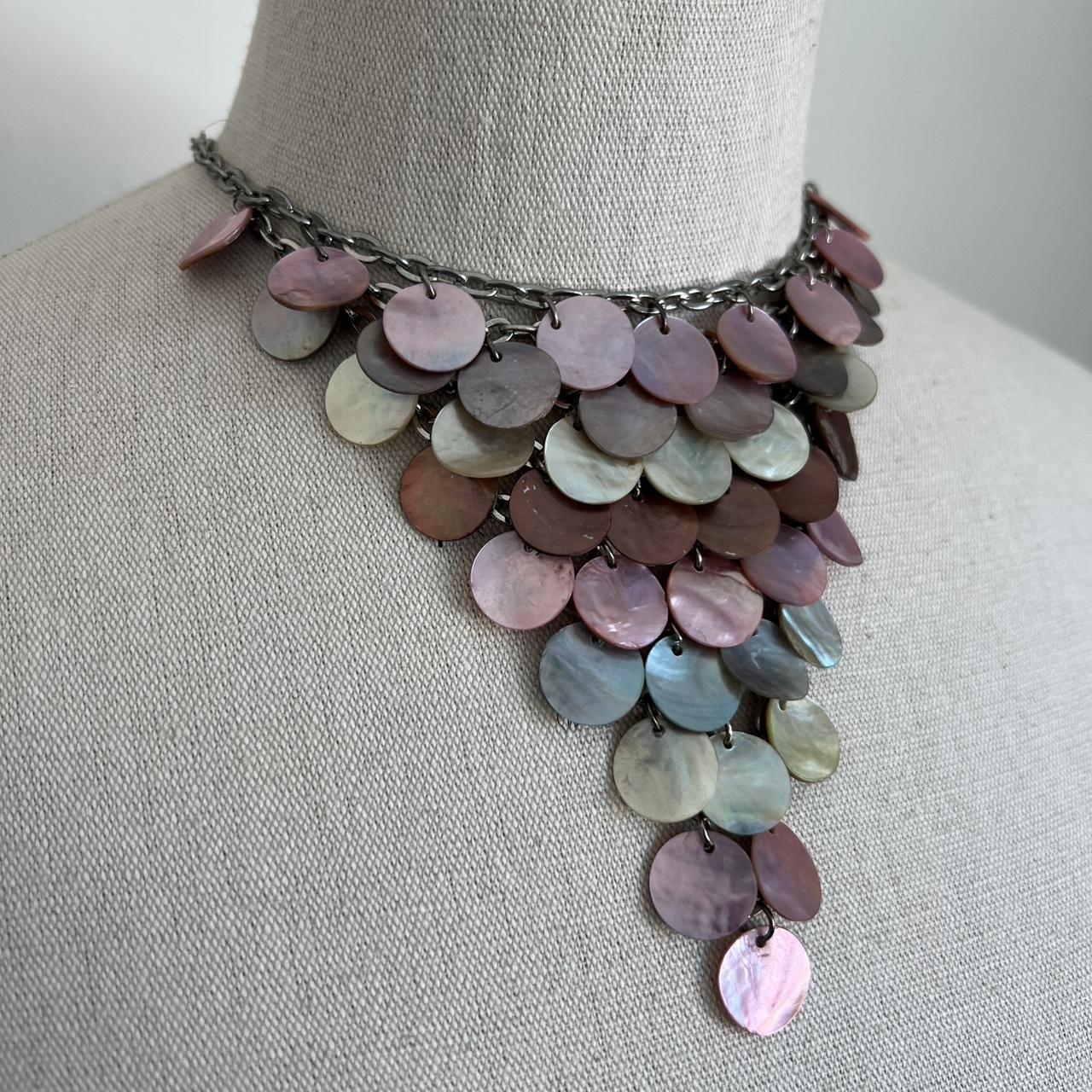 Pink and purple shell necklace super cute coquette... | Depop