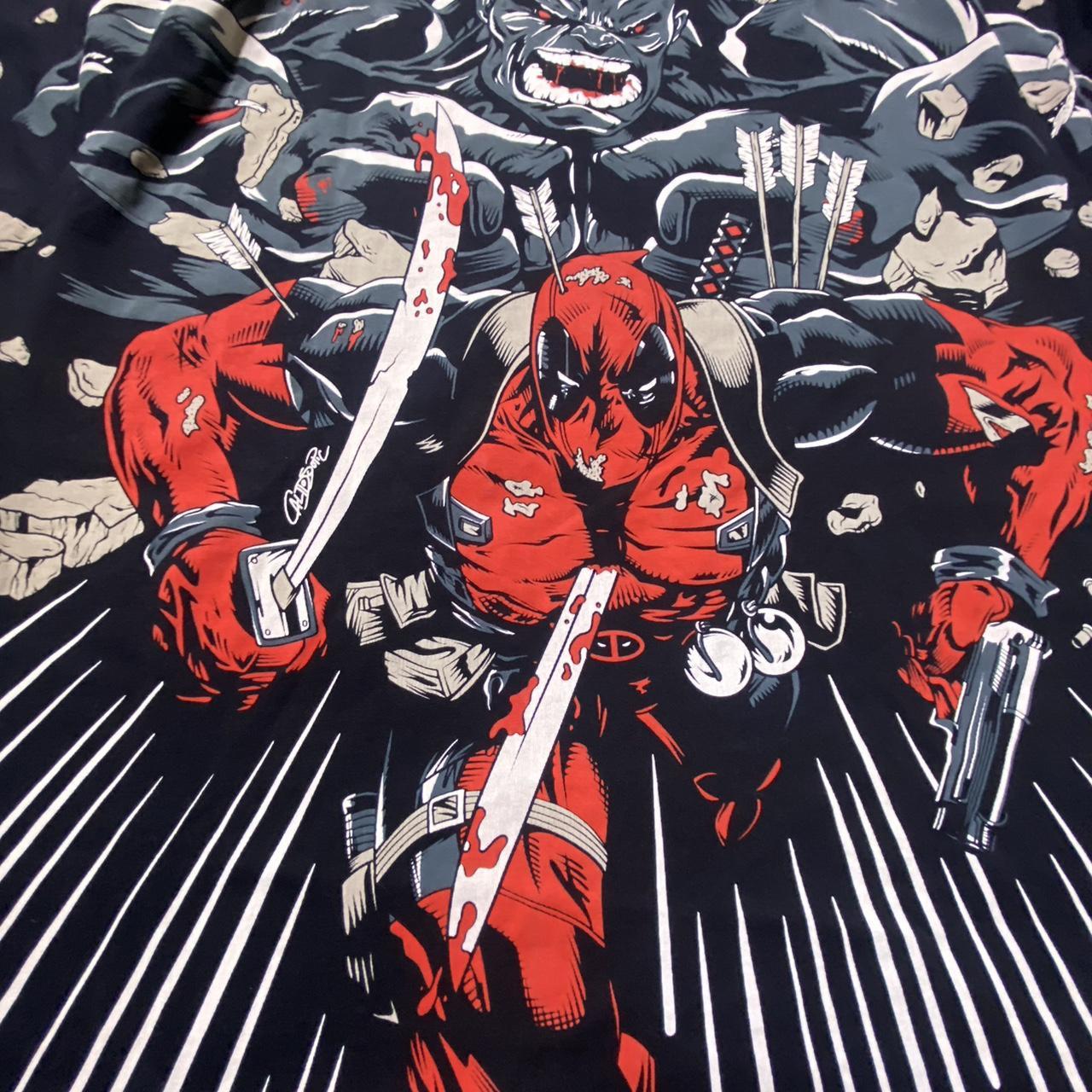 Deadpool Red Hulk All Over Print Tee Size L Marvel... - Depop