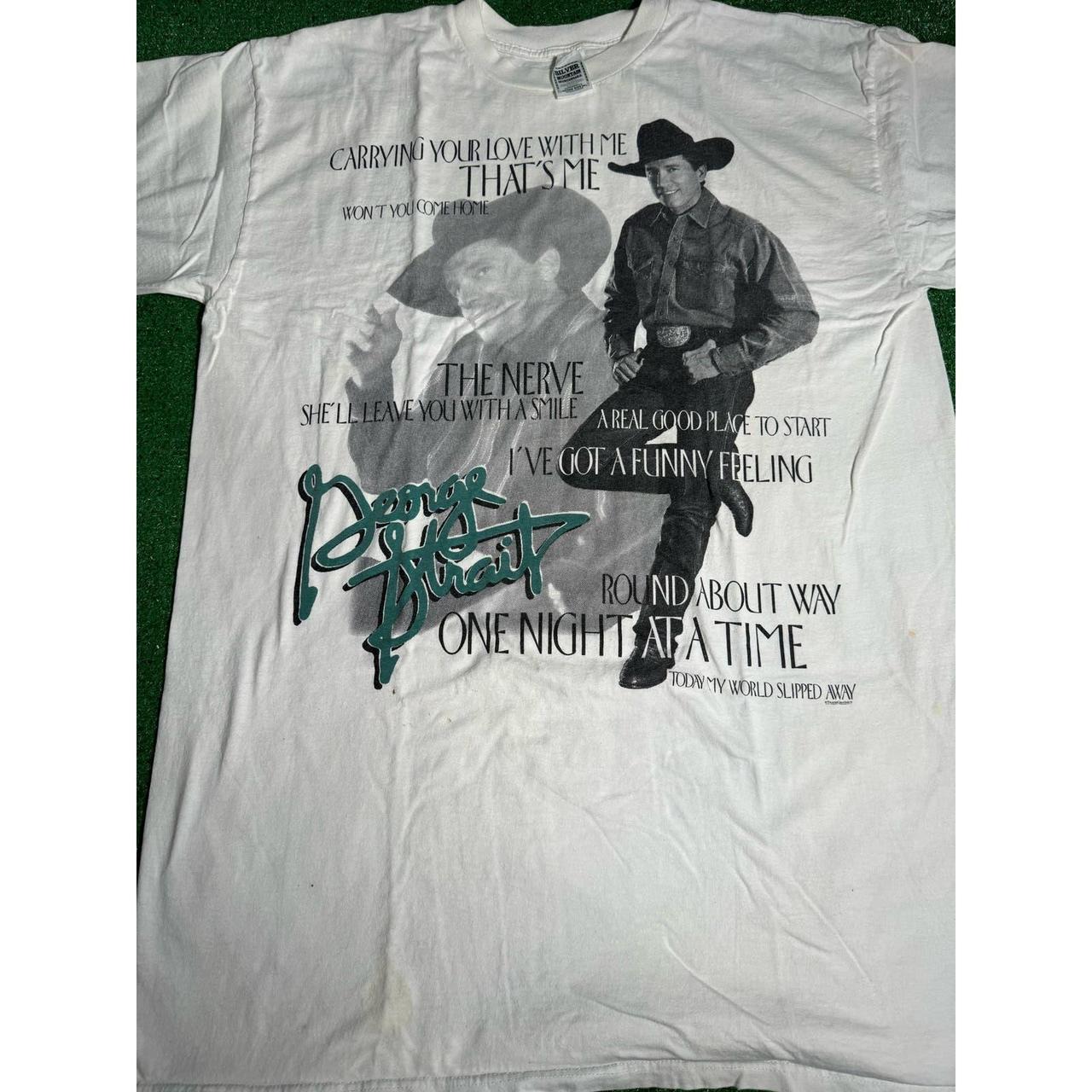 Vintage George Strait Tee Small Stain Size XL Rare - Depop
