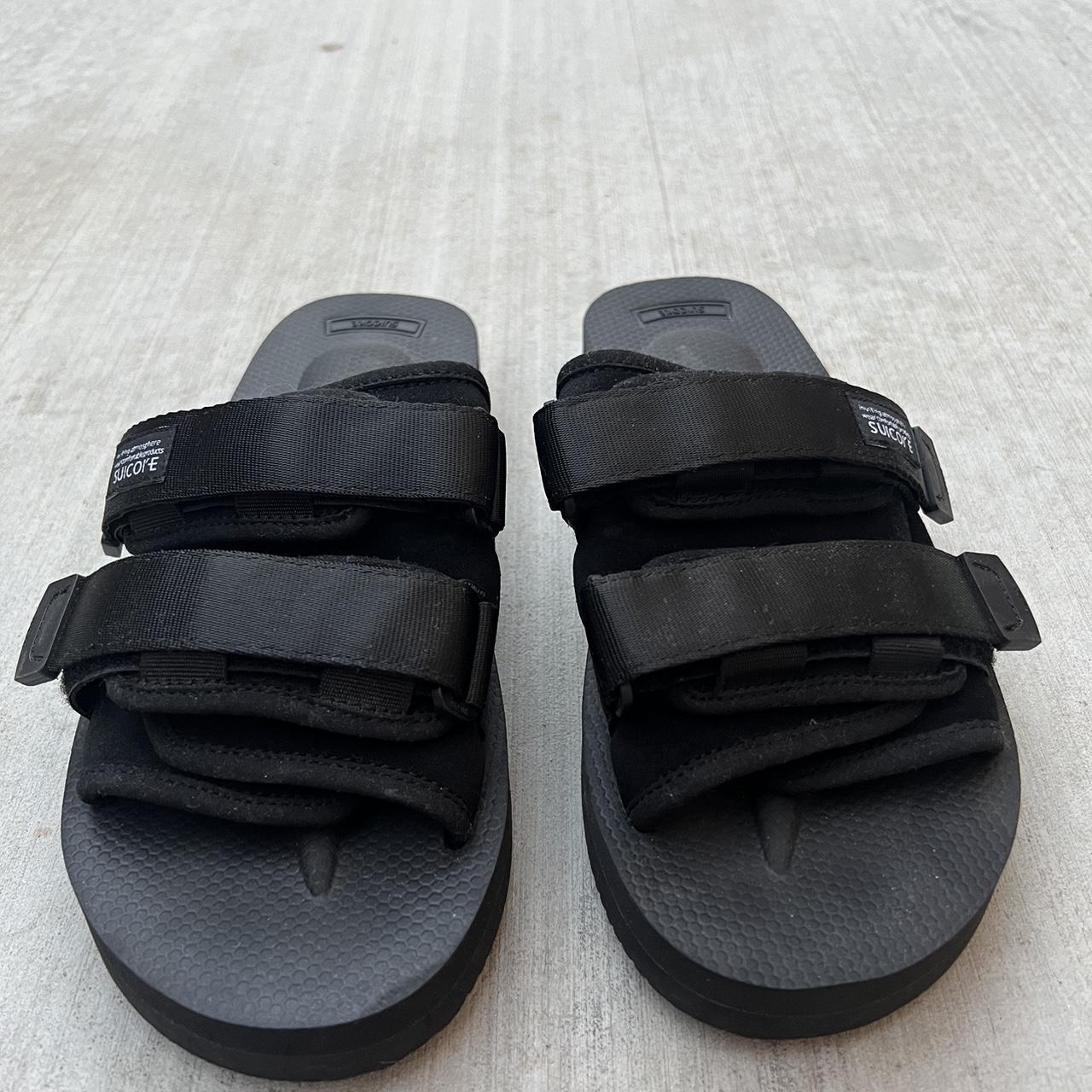 Suicoke Men's Black Slides | Depop