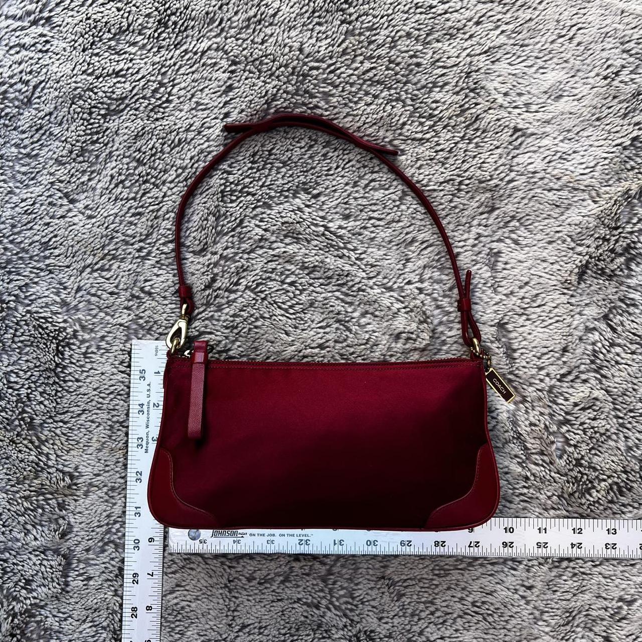 Vintage Coach Red Satin Mini Shoulder Bag Rare Coach... - Depop