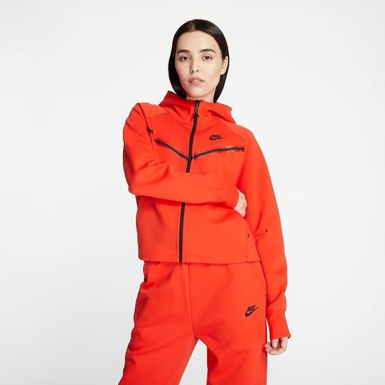 Red Chilli Nike Tech Fleece Hooded Jacket Size: XS... - Depop